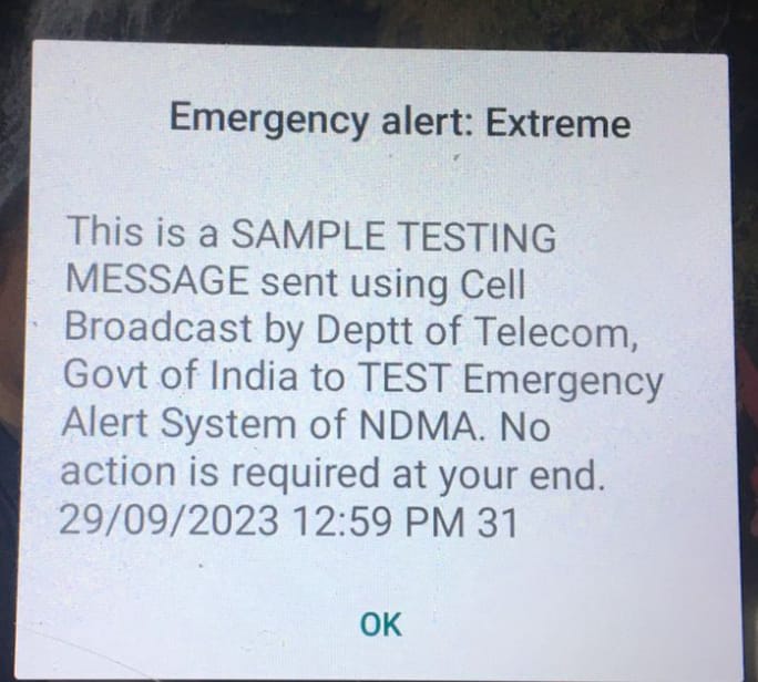 received an emergency alert message extreme on your mobile 1